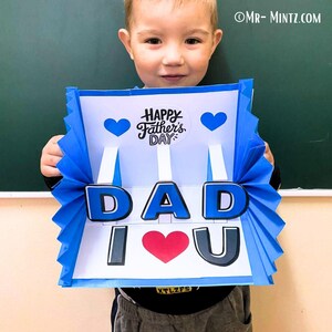 Father’s Day Pop-up Card Printable | DIY 3D Card for Dad Fathers Day ...