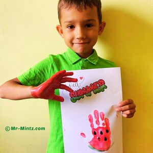 Summer Handprint Art Craft for Kids Printable | Pineapple Watermelon ...