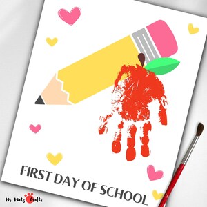 First Day of School Handprint Art Craft | Back to School Handprint ...