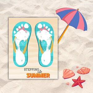 Summer Handprint Footprint Fingerprint Art Craft for Kids Printable ...