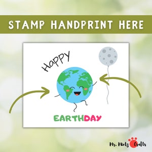 Earth Day Handprint Art Craft | Earth Day Printable for Kids | Happy ...
