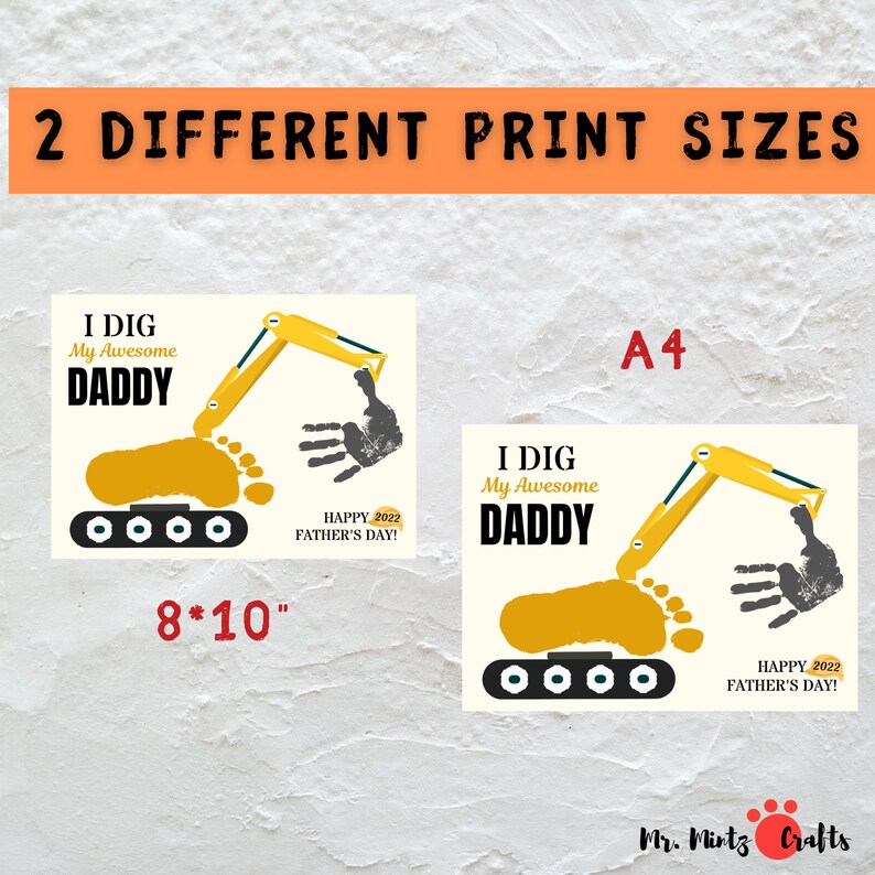 Grandpa Fathers Day Gift Handprint Footprint Art Craft for - Etsy