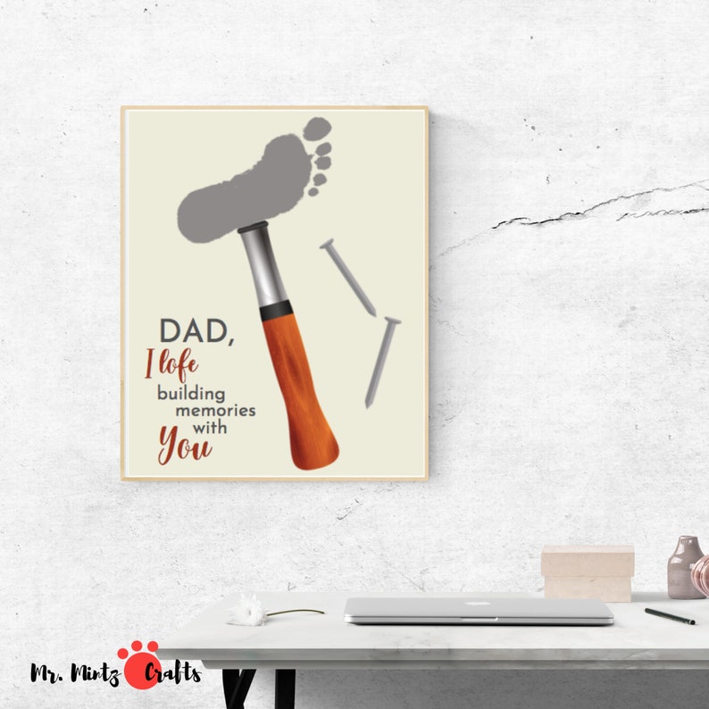 Footprint Gift for Dad Daddy I Love Building Memories With | Etsy