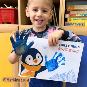 Penguin Handprint Craft for Kids | Chilly Hugs With Warm Hearts ...