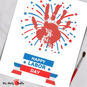 Labor Day Handprint Art Craft | Firework Handprint Art | Happy Labor ...