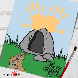 Easter Handprint Art Craft | Christian Easter Coloring Page Worksheet ...