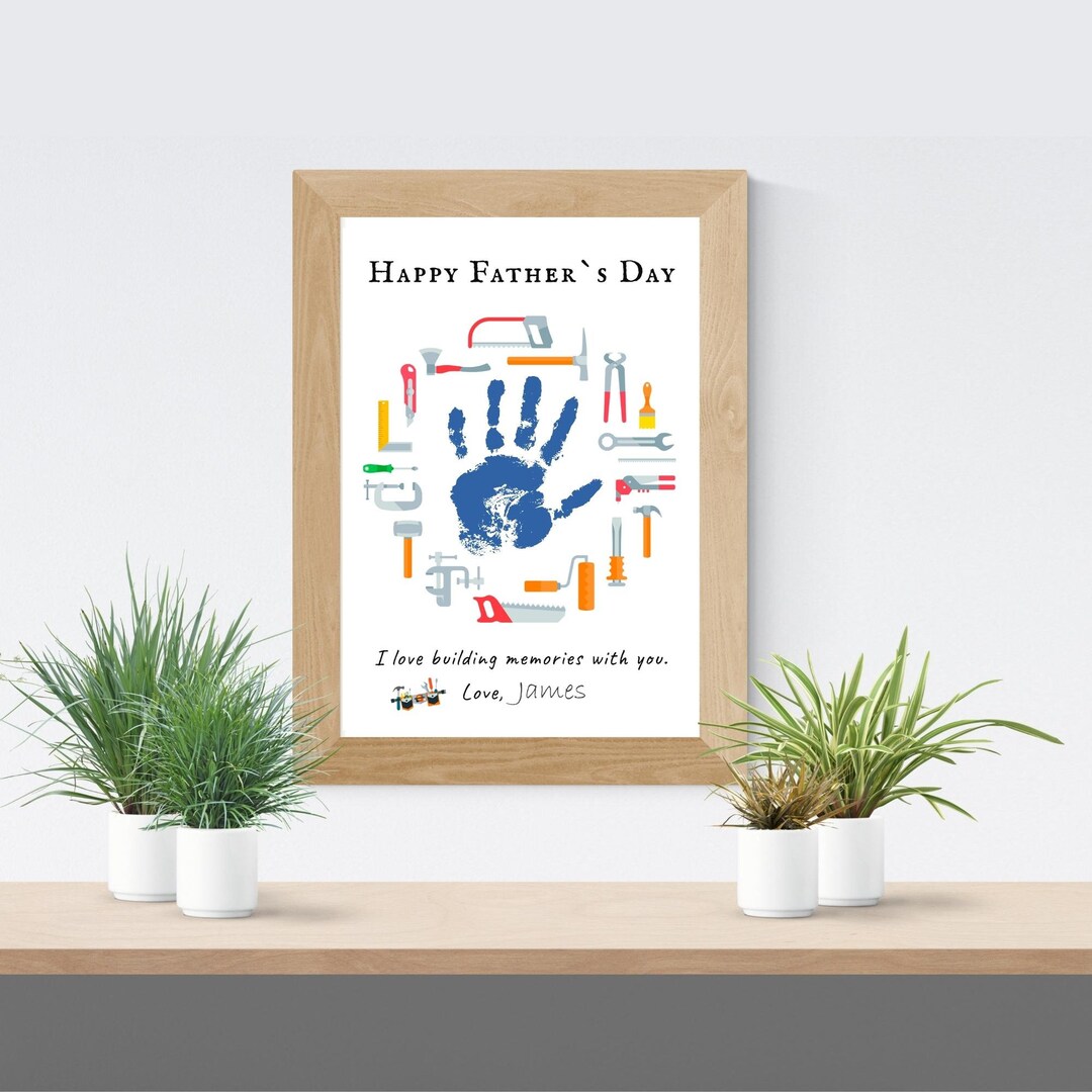 Father’s Day Handprint Craft for Dad | Printable Tool Theme Card for ...