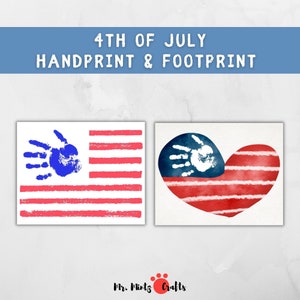 4th of July Handprint Footprint Art Crafts Patriotic Crafts - Etsy