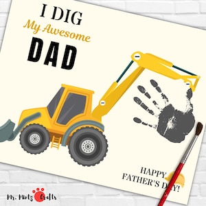 Handprint Art Craft for Dad Daddy Grandpa Fathers Day Printable | I Dig ...