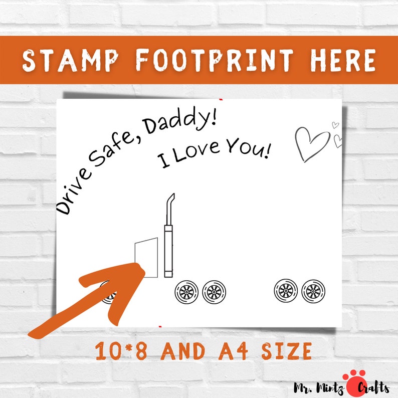 Truck Handprint Footprint Art Craft | Trucker Gifts for Father's Day ...