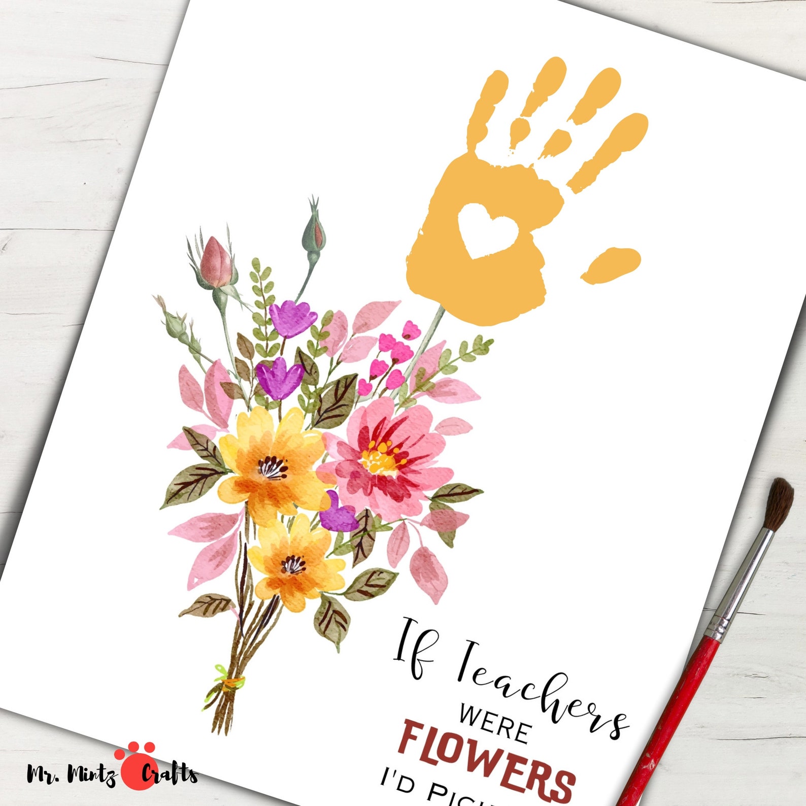 Teacher Appreciation Gift | Handprint Keepsake Art Crafts for Teachers ...