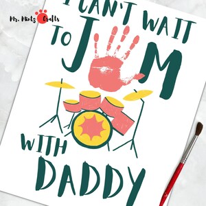 Handprint Art Craft Father's Day Gift for Dad Daddy | Musician Drummer ...