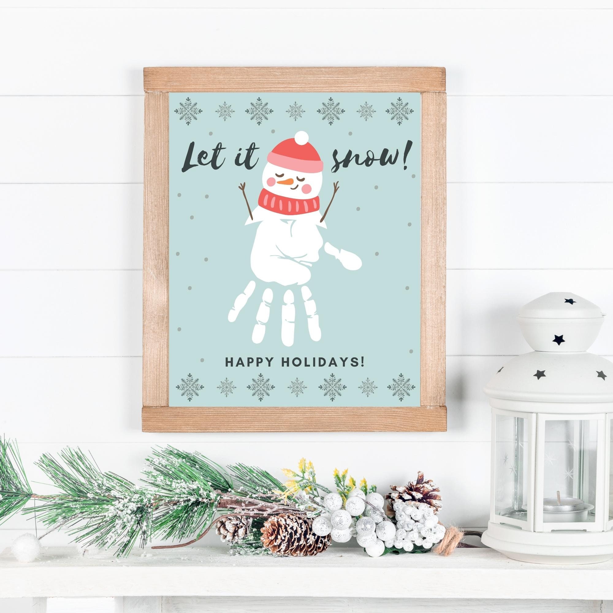 Christmas Snowman Handprint Art Craft Template Printable Downloads ...