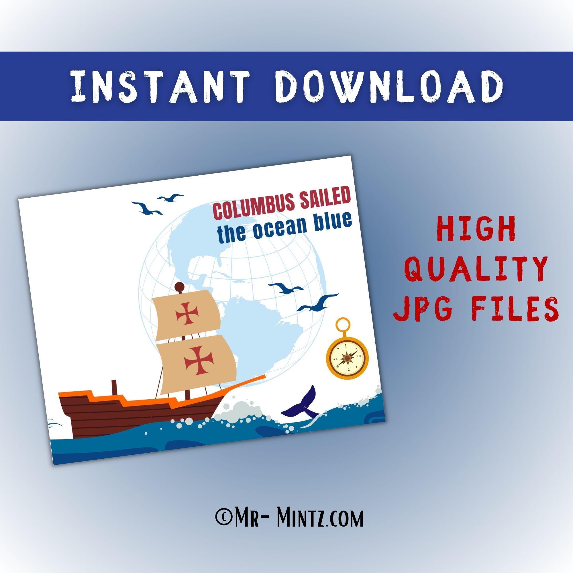 Columbus Day Handprint Craft Printable Explorer Activity for Kids With ...