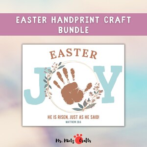 Christian Easter Handprint Footprint Art Craft Printable | He is Risen ...