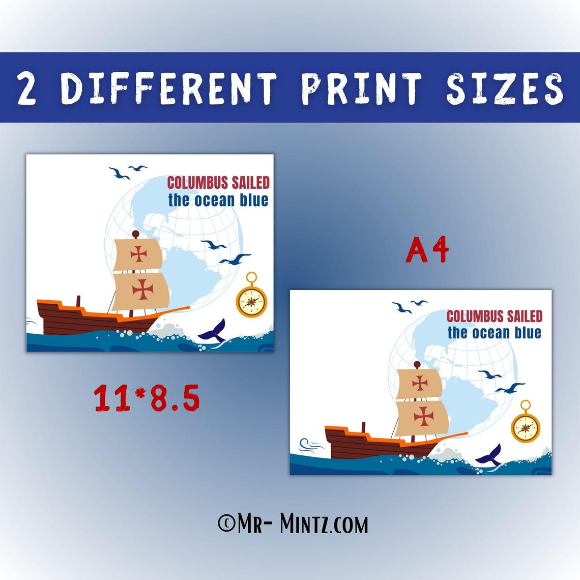 Columbus Day Handprint Craft Printable Explorer Activity for Kids With ...
