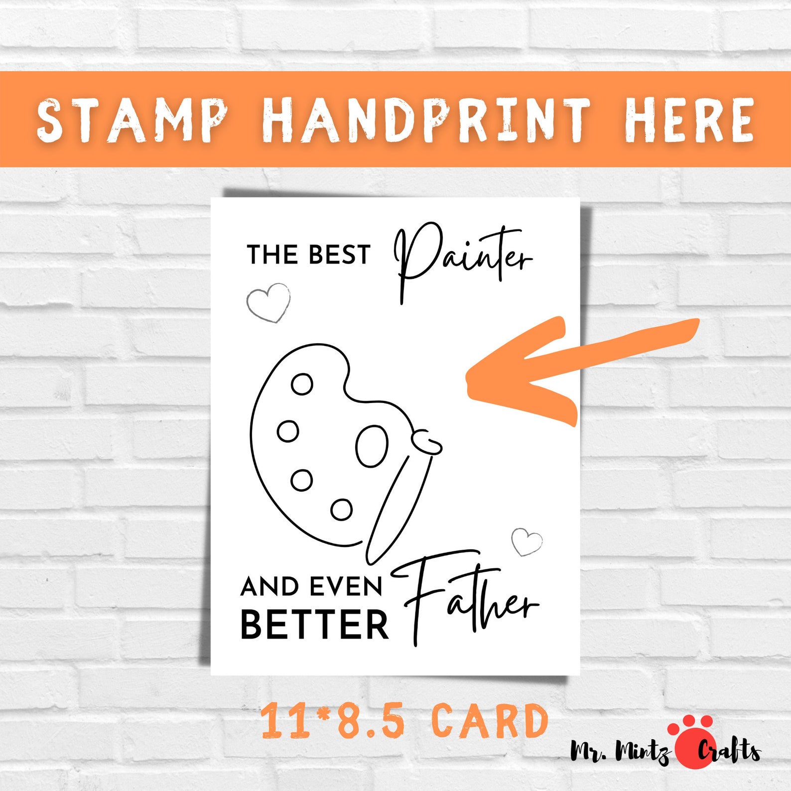 Handprint Art for Father's Day Fingerprint Art | Etsy