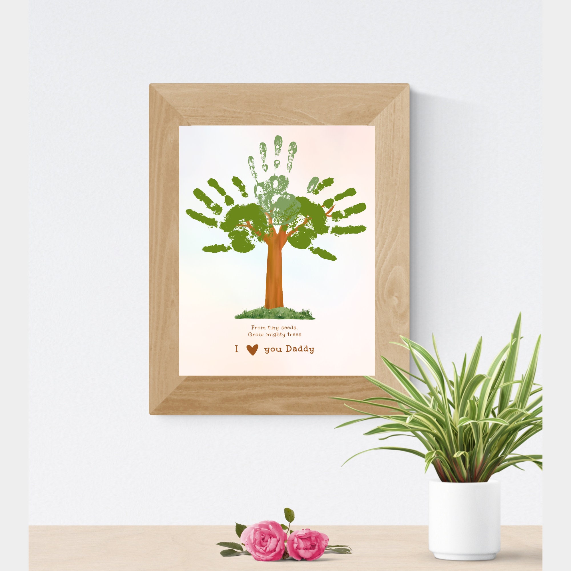 Tree Handprint Art Craft | Fathers Day Handprint Gifts for Dad From ...