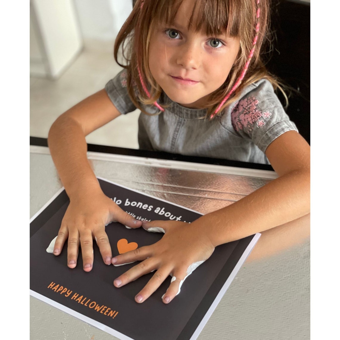 Halloween Handprint Art Craft Printable Skeleton Craft for - Etsy