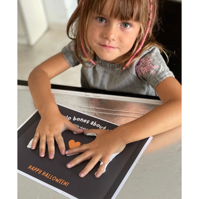 Halloween Handprint Art Craft Printable Skeleton Craft for - Etsy