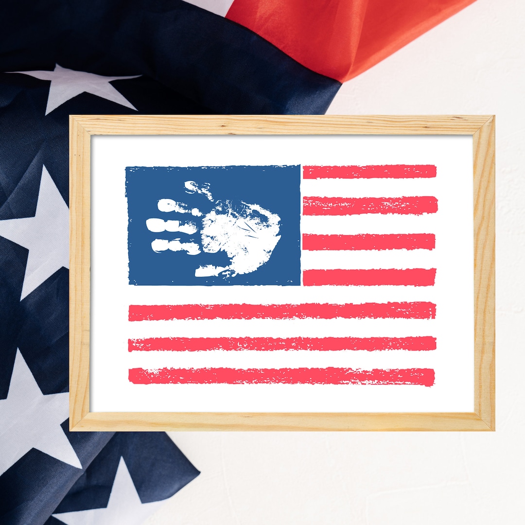 4th of July American Flag Handprint Art Craft | Fourth of July Toddler ...