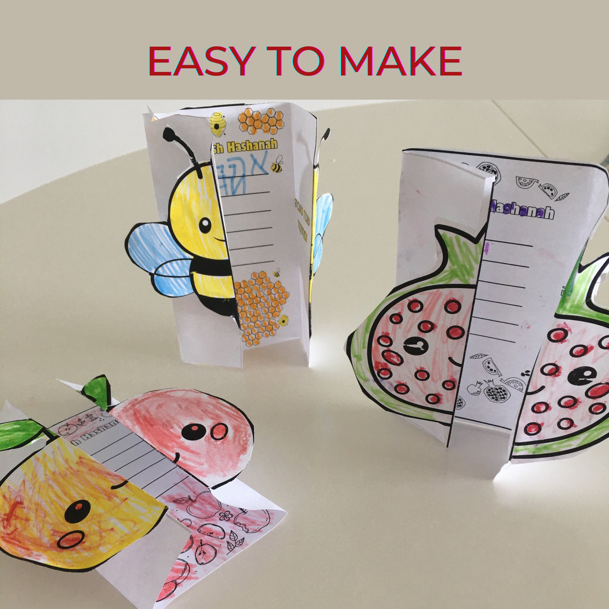 Rosh Hashanah Craft and Coloring Pages | rosh Hashanah Card | Jewish ...