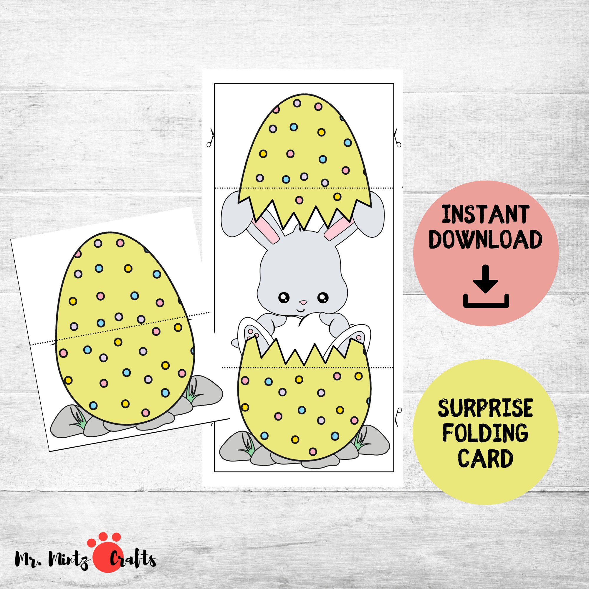 Easter Egg Folding Surprise Craft or Card | Easter Bunny | Easter Chick ...