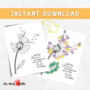 Dandelion Fingerprint Art | Dandelion Kids Craft | Fingerprint ...