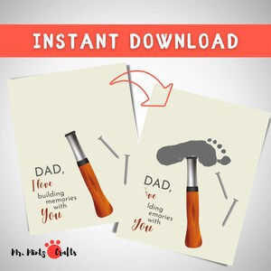 Footprint Gift for Dad | Daddy I Love Building Memories With You | DIY ...