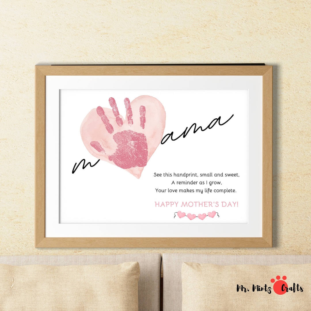 Mama Handprint Mothers Day Art Craft for Mom Grandma | Mom Keepsake ...