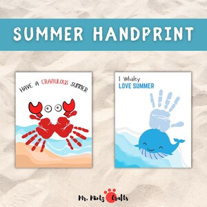 Summer Handprint Footprint Fingerprint Art Craft for Kids Printable ...