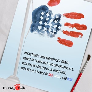 Flag Poem Labor Day Handprint Keepsake Art Craft Printable | USA ...
