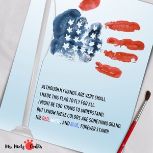 Flag Poem 4th of July Fourth of July Independence Day Handprint ...