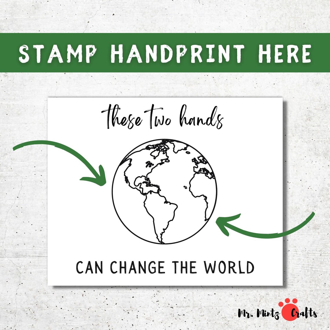 Earth Day Handprint Art Craft Earth Day Printable for Kids - Etsy