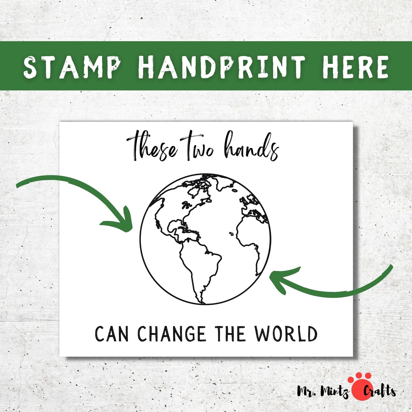 Earth Day Handprint Art Craft Earth Day Printable for Kids - Etsy