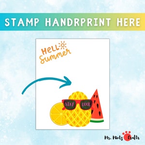 Summer Handprint Art Craft for Kids Printable | Easy Pineapple Craft ...