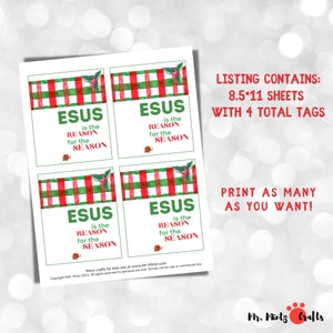 Jesus is the Reason for the Season Candy Cane Holders I Candy Cane Gram ...