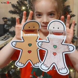 Gingerbread Man Puppet Craft Template Print Out for Kids Preschool ...
