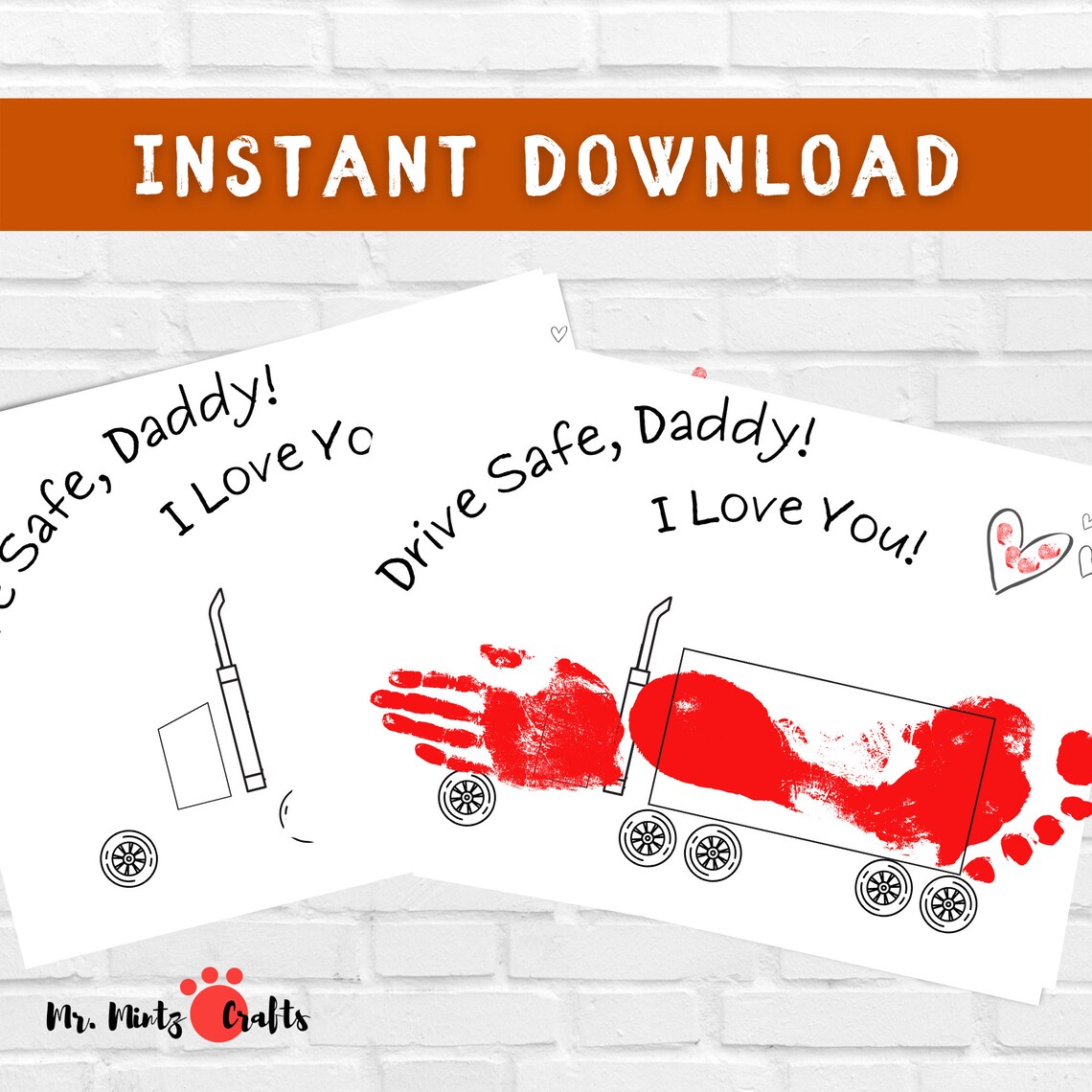 Truck Handprint Footprint Art Craft Trucker Gifts for - Etsy