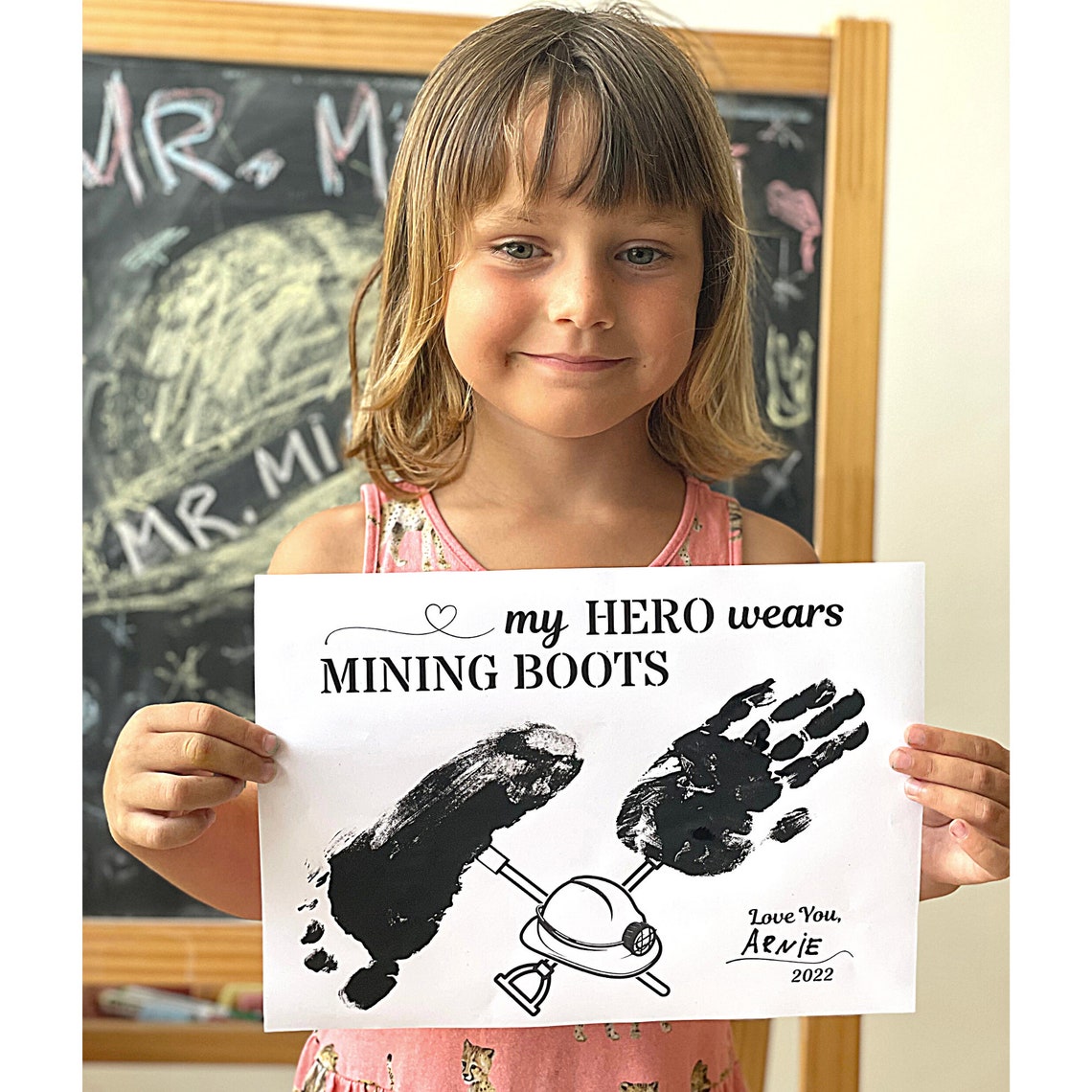Coal Miner Gifts | Handprint Footprint Art Craft Father's Day Gift ...