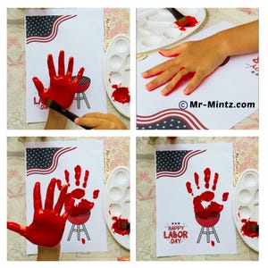 Labor Day Patriotic Handprint Art Crafts | Labour Day Gift | Labor Day ...