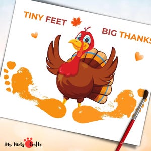 Turkey Handprint Footprint Art Craft for Kids Thanksgiving Craft ...