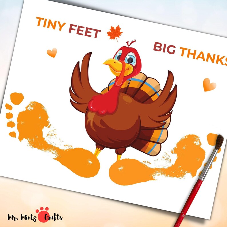 Turkey Handprint Footprint Art Craft for Kids | Thanksgiving Craft ...