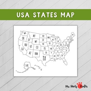 United States Map Svg Jpg Png Pdf Printable | US Map for Kids Coloring ...