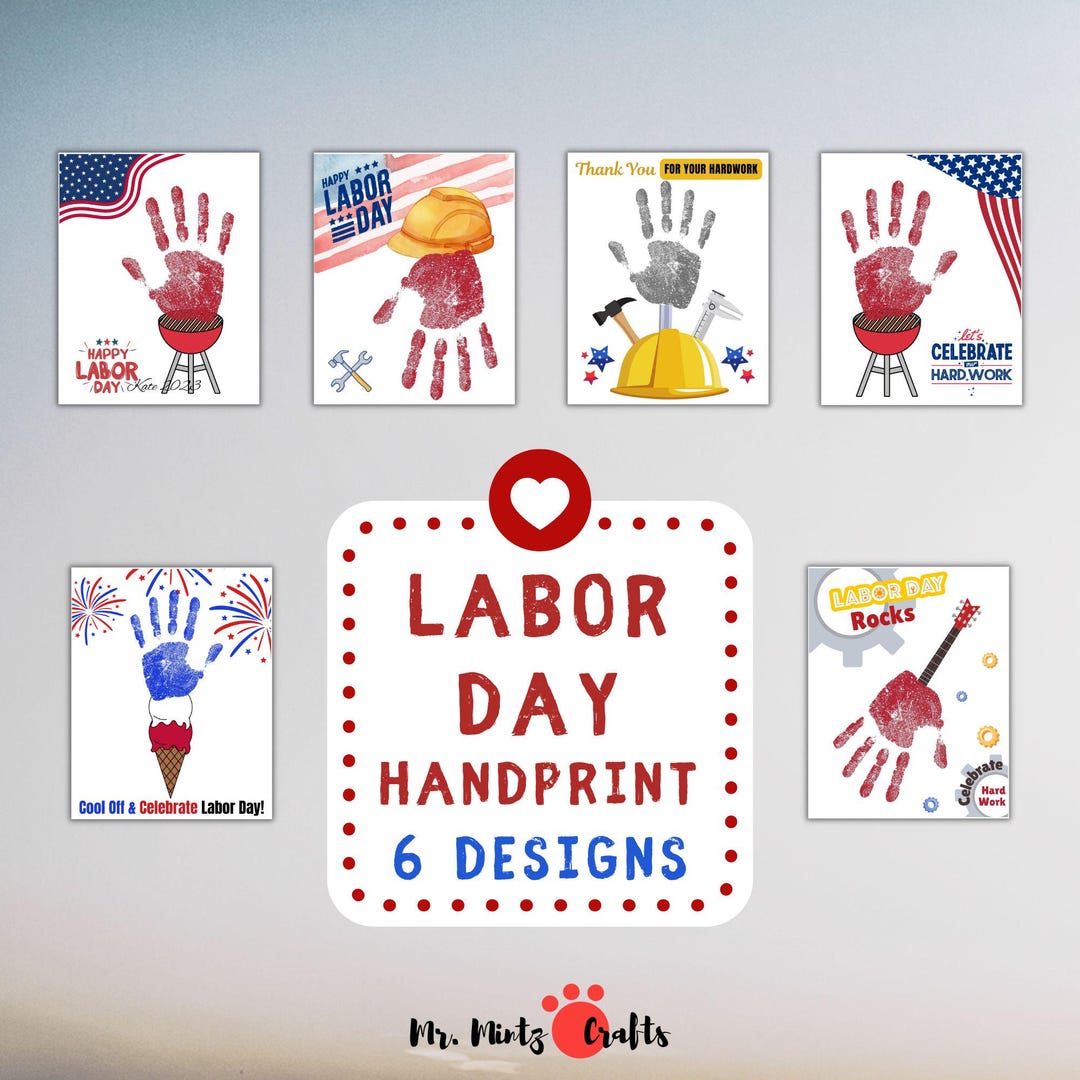 Labor Day Patriotic Handprint Art Crafts | Labour Day Gift | Labor Day ...