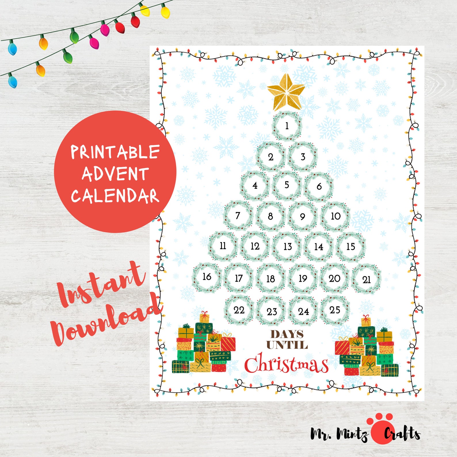 Christmas Countdown Crafts for Kids Christmas Countdown - Etsy