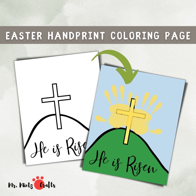 Christian Easter Handprint Art Craft Christian Easter - Etsy