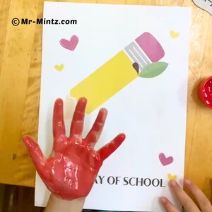 First Day of School Handprint Art Craft | Back to School Handprint ...