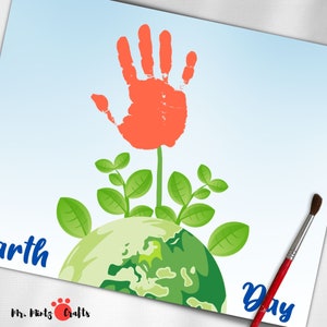 Earth Day Handprint Art Craft | Earth Day Printable for Kids | Happy ...