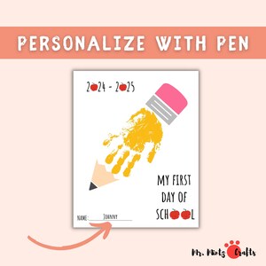 First Day of School Handprint Art Craft Back to School Handprint ...